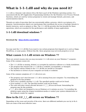 Fillable Online What is a DLL file and why does an application need it ...