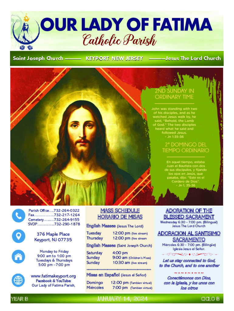 Fillable Online Our Lady of Fatima Parish, Keyport (St Joseph's and ...