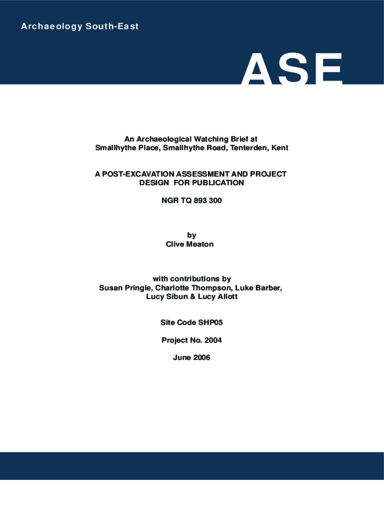 Fillable Online An Archaeological Evaluation of the Medieval Shipyard ... Fax Email Print ...