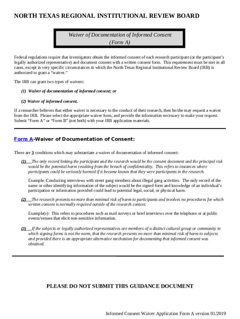 Ined consent for the North Texas Regional IRB at HSC. Doc Template | pdfFiller