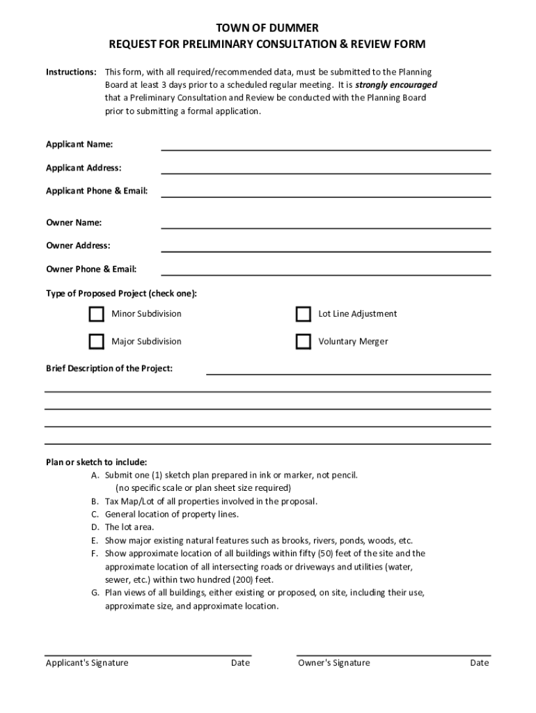 Fillable Online Request for Preliminary Consultation & Review Form.xlsx Fax Email Print - pdfFiller