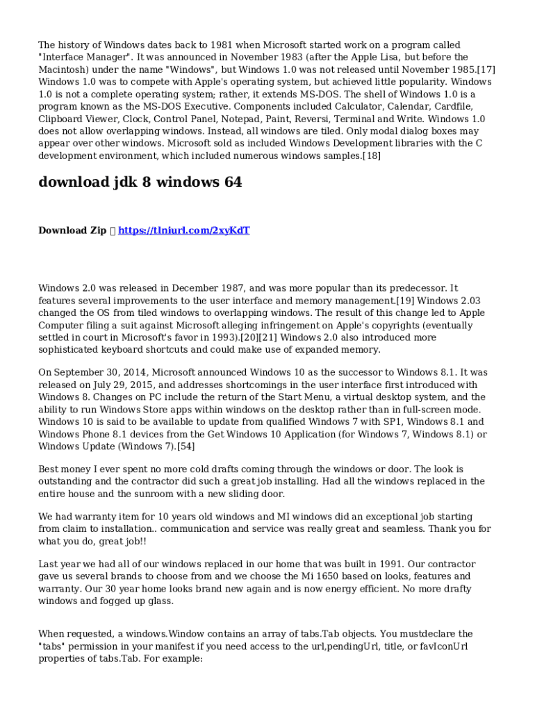 Fillable Online Download Jdk 8 Windows 64 Fax Email Print - pdfFiller