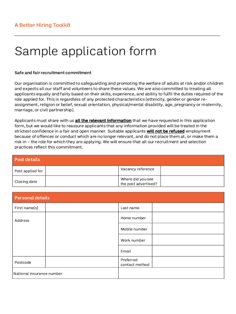 Fillable Online Sample Application Form.docx Fax Email Print - pdfFiller
