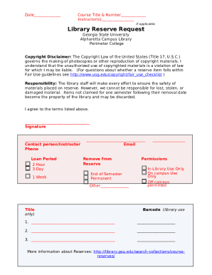 Course Reserves Alpharetta - library gsu Doc Template | pdfFiller