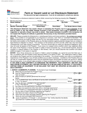 Fillable Online Commercial Vacant Land Disclosure Statement Fax Email ...