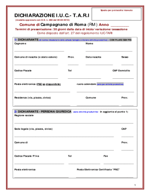 Compilabile Online DICHIARAZIONE I.U.C.- T.A.R.I Fax Email Stampa ...