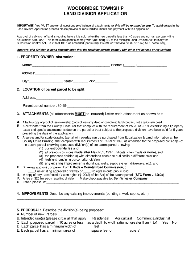 Fillable Online Final Major Site Plan Application (PDF) - Woodbridge Township Fax Email Print ...