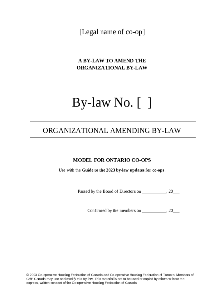 Co-op Board's Authority to Amend Bylaws?Archive Doc Template | pdfFiller
