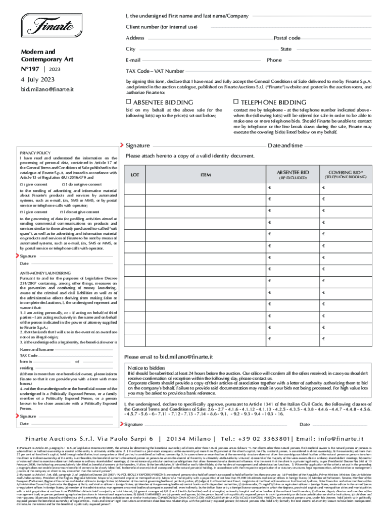 Fillable Online TAX Code VAT Number Fax Email Print - pdfFiller