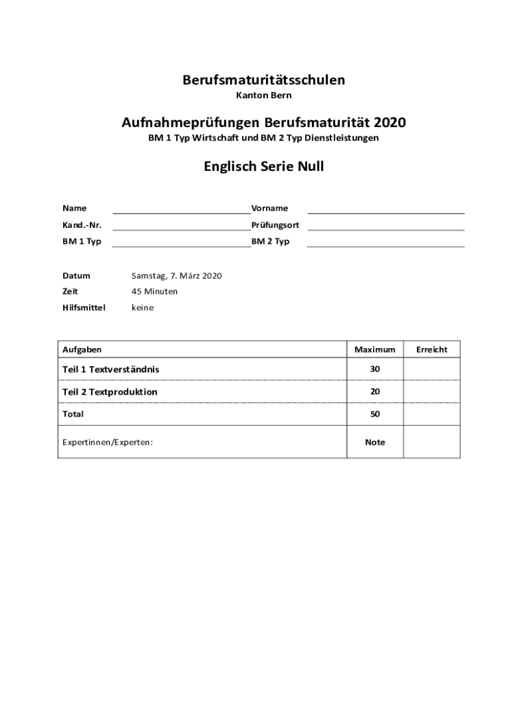 Fillable Online BM 2 Typ Wirtschaft nach der Lehre Fax Email Print ...