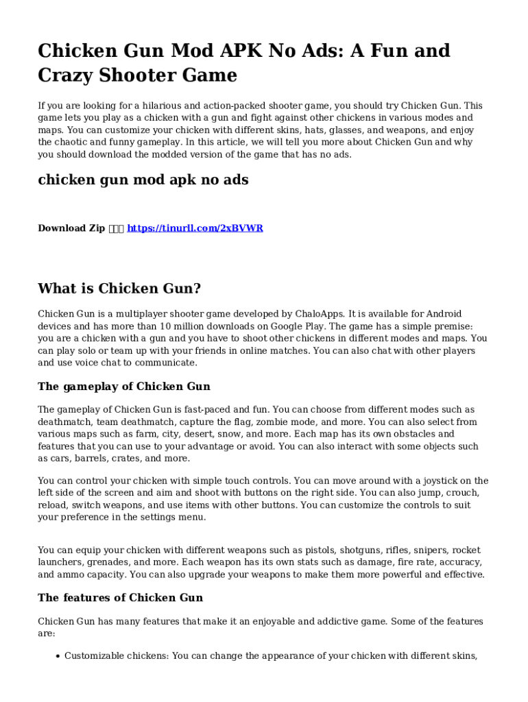 Fillable Online Chicken Gun Mod APK - A Hilarious and Action-Packed ...