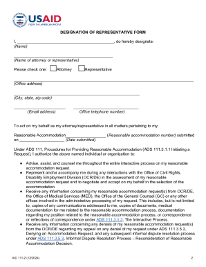 Fillable Online Designation of Representation Form Fax Email Print ...
