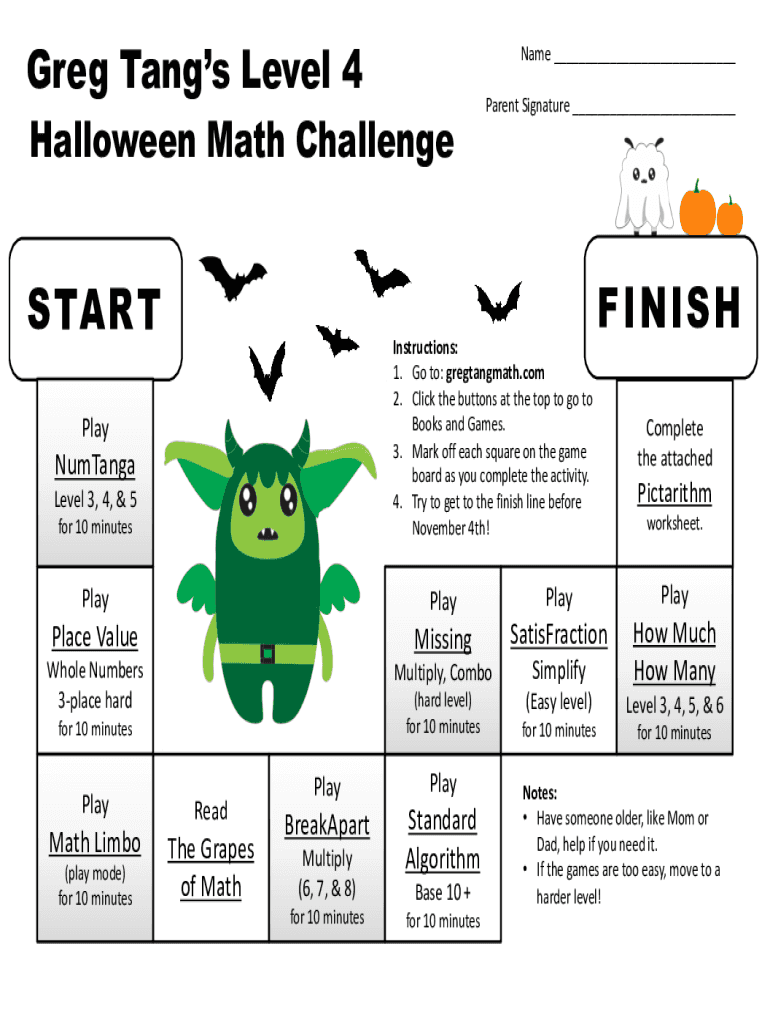 Fillable Online Greg Tang's Level 4 Fax Email Print - pdfFiller