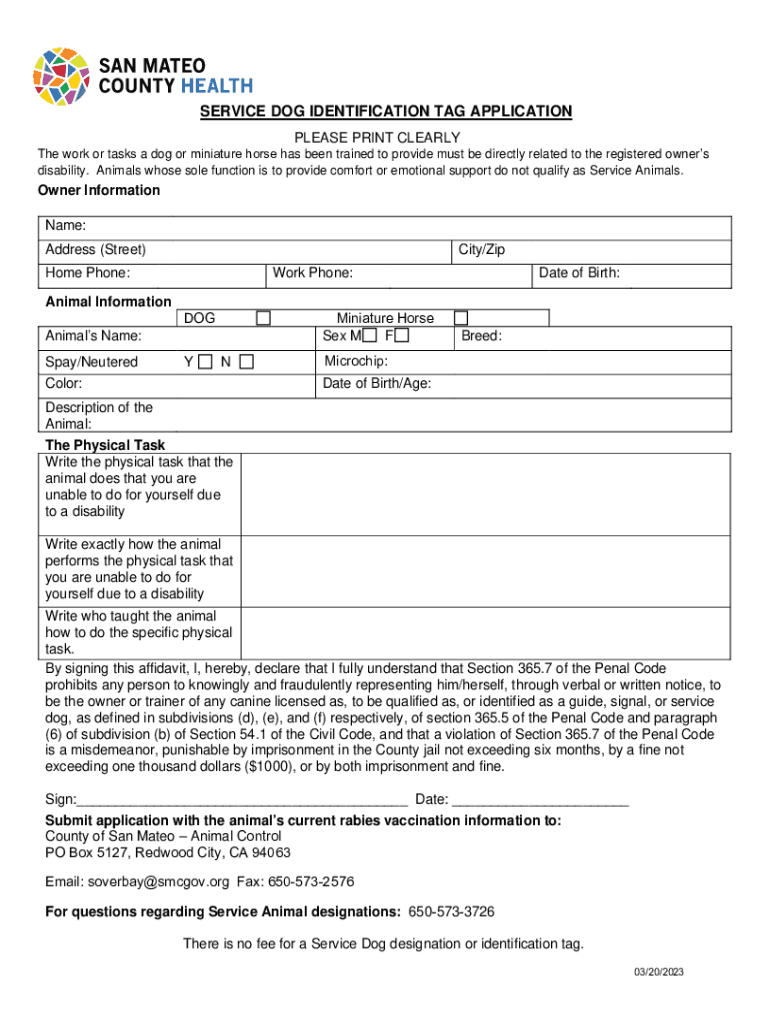 Fillable Online Service Dog Certificates - Canadian Support Dog ID Fax ...