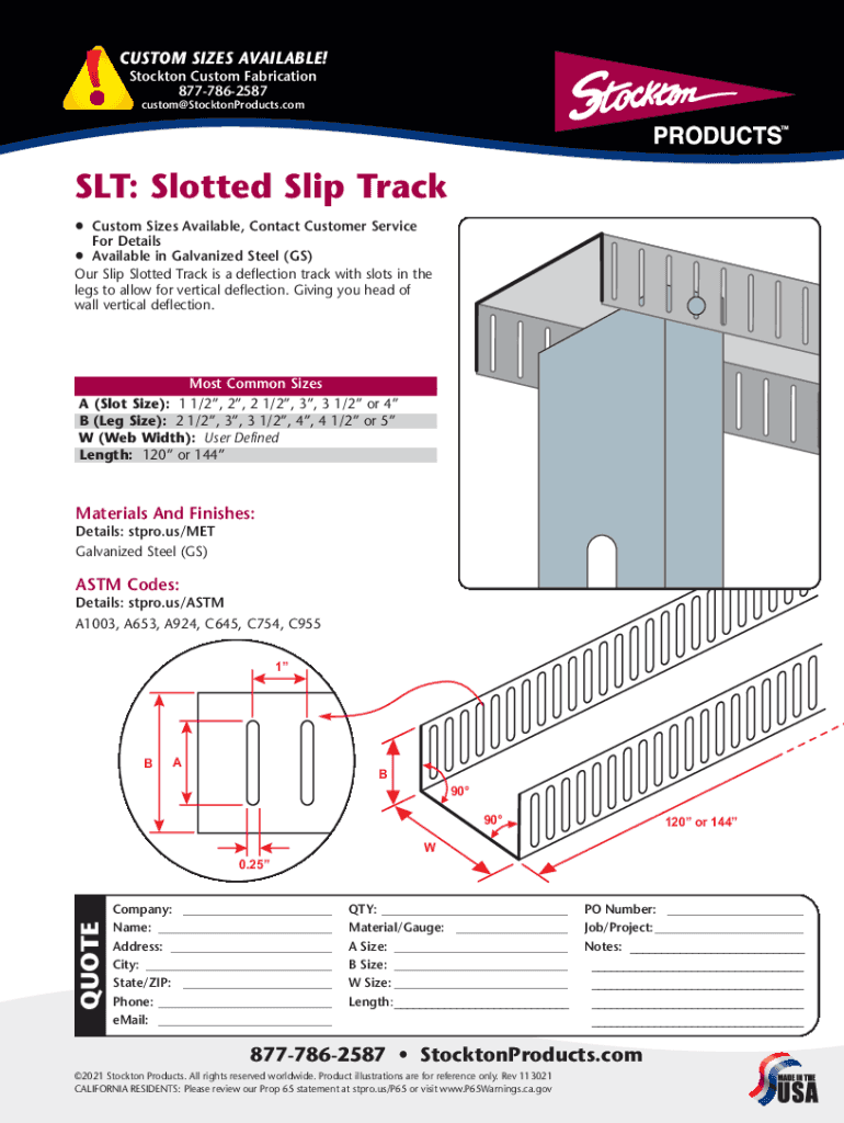 Fillable Online SLT: Slotted Slip Track Fax Email Print - pdfFiller