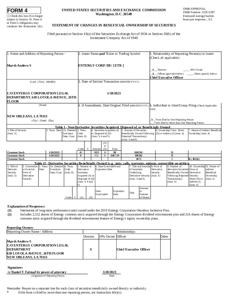 ENTERGY CORP /DE/ (: 4, Received: 01/20 ... - cloudfront.net Doc ...