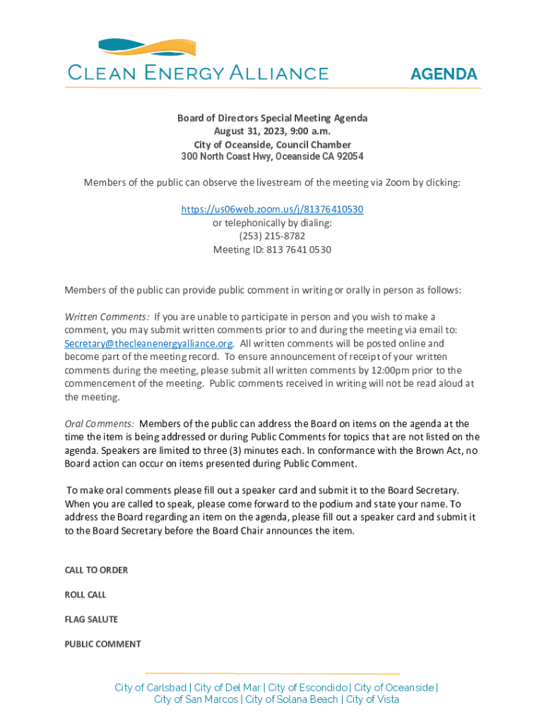 Fillable Online City of Oceanside, Council Chamber Fax Email Print - pdfFiller