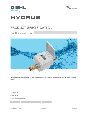 Fillable Online Diehl Hydrus Smart Ultrasonic Cold and Hot Water Meter ...