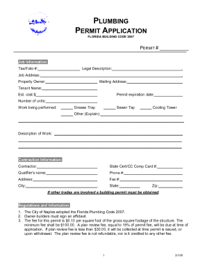 Fillable Online Plumbing Building Permit Fax Email Print - pdfFiller