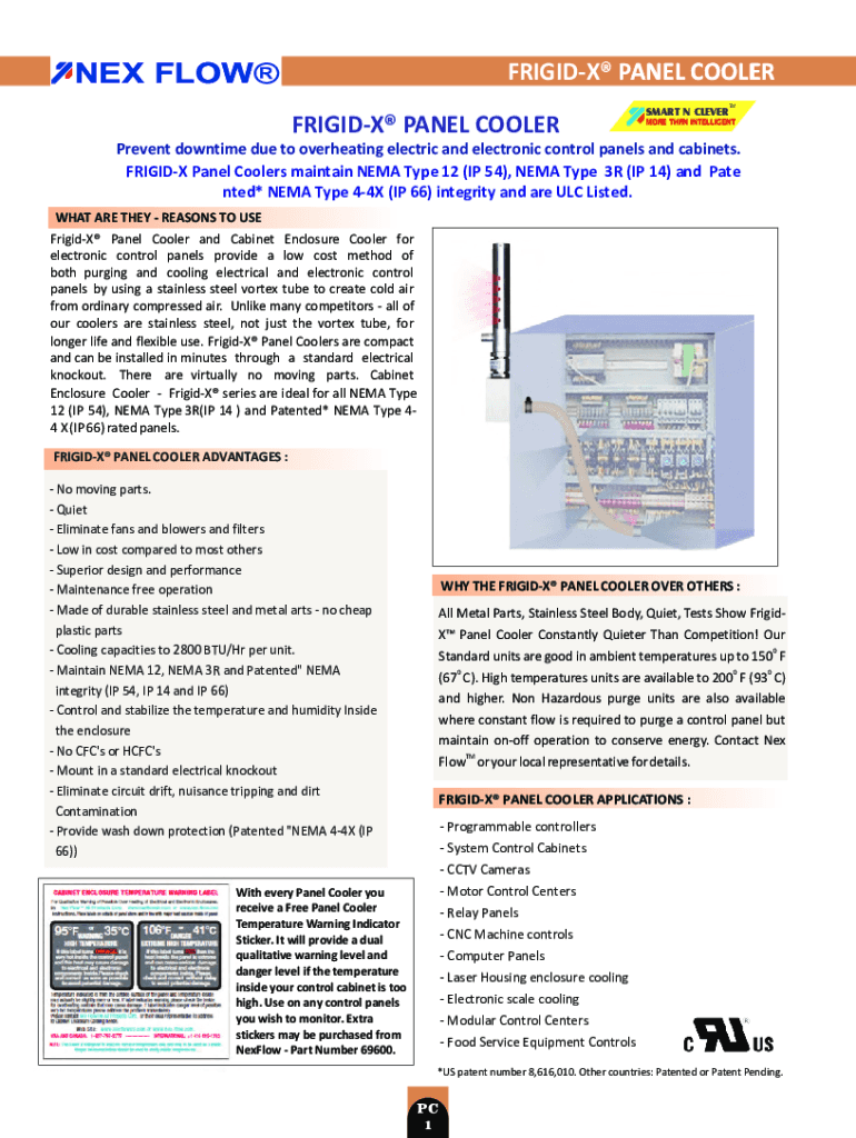 Fillable Online Frigid X Panel Cooler Vortex Tube Industrial Cooling ...