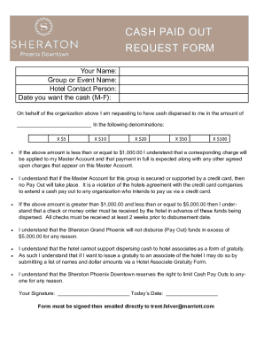 Fillable Online Cash Paid Out Request Form 1904 Fax Email Print - pdfFiller