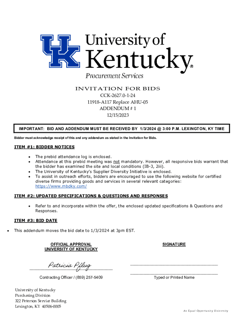 Fillable Online 11918-A117 Replace AHU-05 Fax Email Print - pdfFiller