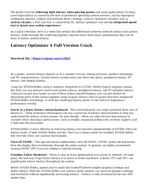 Fillable Online How To Reduce Lag - A Guide To Better System Latency ...