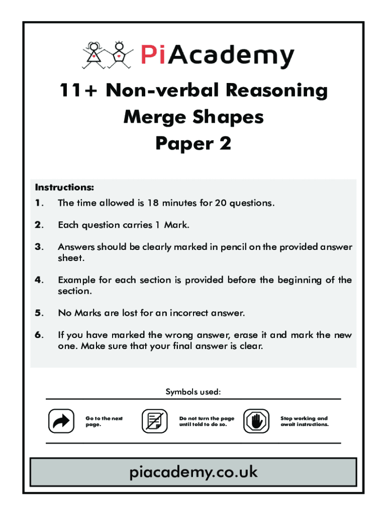 Fillable Online 11 Plus Non-Verbal Reasoning Merge Shapes Paper 2 ...
