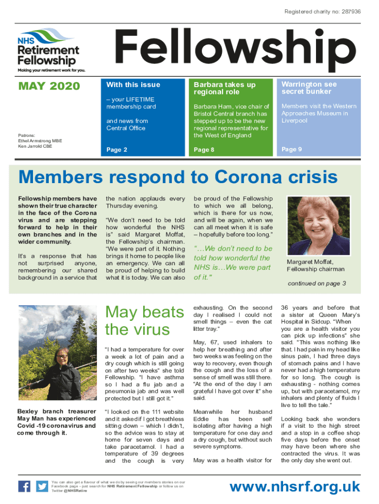 Fillable Online nhsrf org DEAR ALL Helping Hands What's new this Issue ...