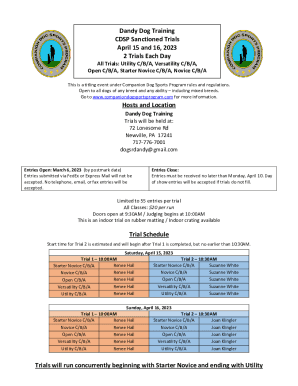 Fillable Online Sanctioned Obedience Trials 2 Trials Fax Email Print - pdfFiller