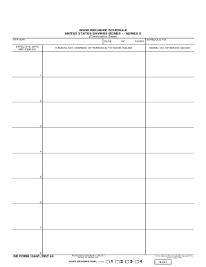 Fillable Online DD Form 1084C, "BOND ISSUANCE SCHEDULE, U.S. SAVINGS ...
