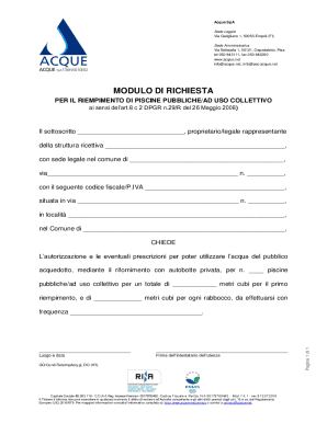 Compilabile Online Acque SpA Fax Email Stampa - pdfFiller