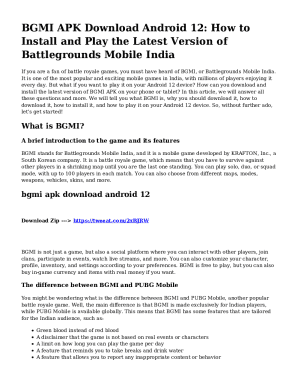 Fillable Online BGMI Now Available to Play: Here's How to Download the ... Fax Email Print ...