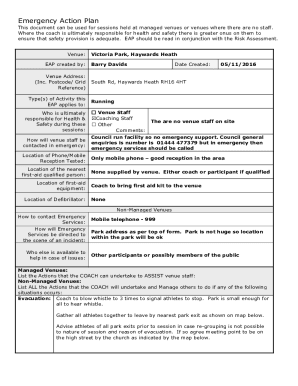 Fillable Online BTF Emergency Action Plan - Examples Fax Email Print ...