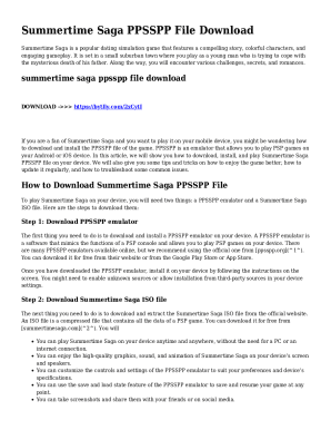 Fillable Online The Ultimate Guide to PPSSPP Summertime Saga Zip File ... Fax Email Print ...