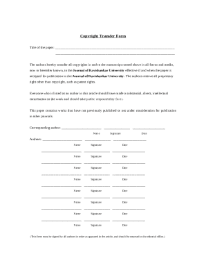 COPYRIGHT TRANSFER AGREEMENT - Journal Unair Doc Template | pdfFiller
