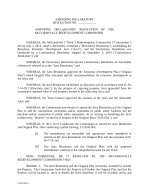 Amending Declaratory Resolution Doc Template | pdfFiller