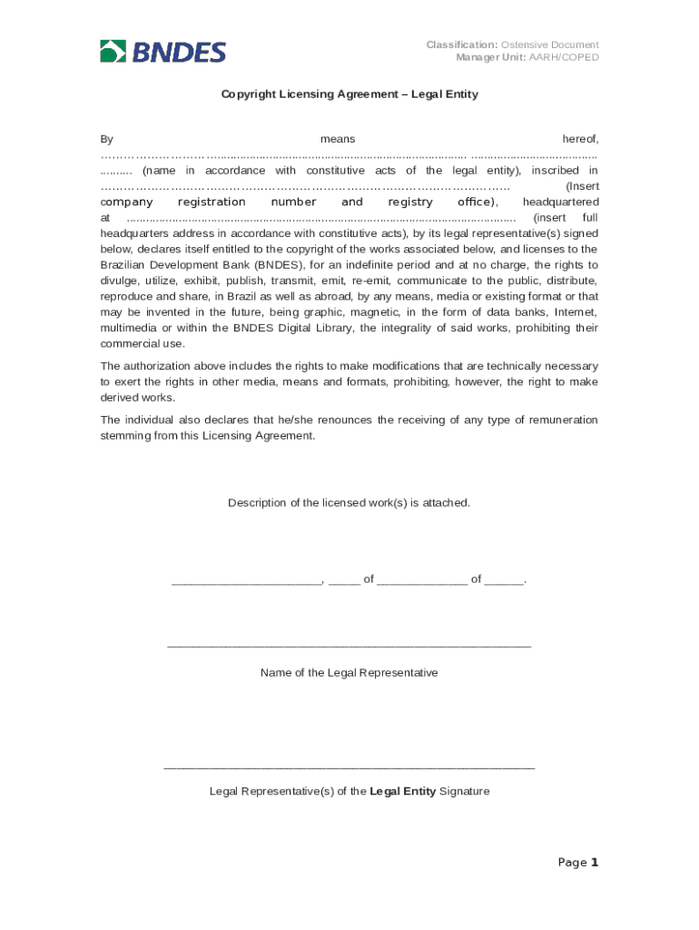 What Is a Copyright License Agreement? - web bndes gov Doc Template ...
