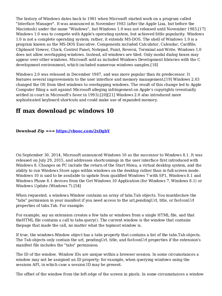 Fillable Online Ff Max Download Pc Windows 10 Fax Email Print - pdfFiller