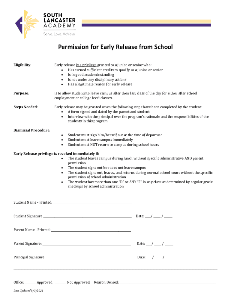 Fillable Online To write a letter seeking permission to leave school ...