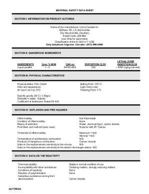 Fillable Online autowax material safety data sheet Fax Email Print ...