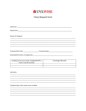 Fillable Online Temp Request Form Fax Email Print - pdfFiller