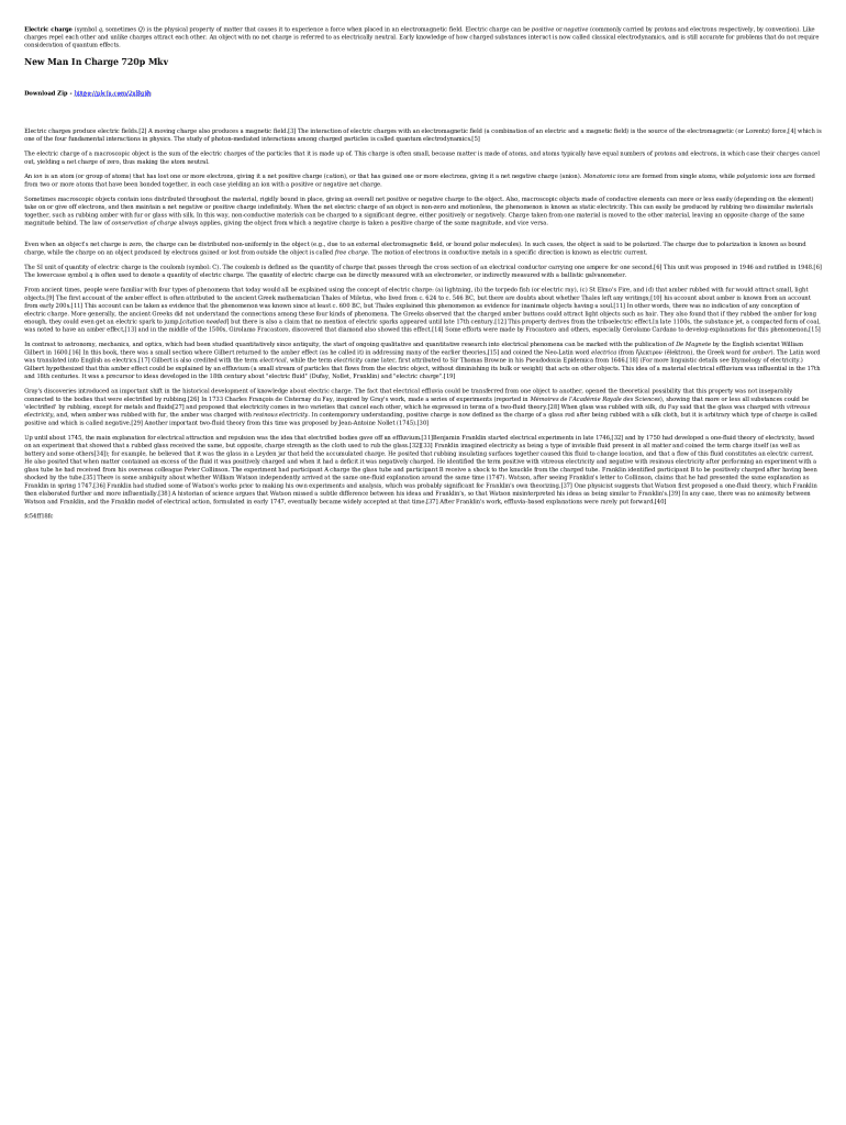 Fillable Online What is charge? Wikipedia defines it as 'a physical property ... Fax Email Print ...