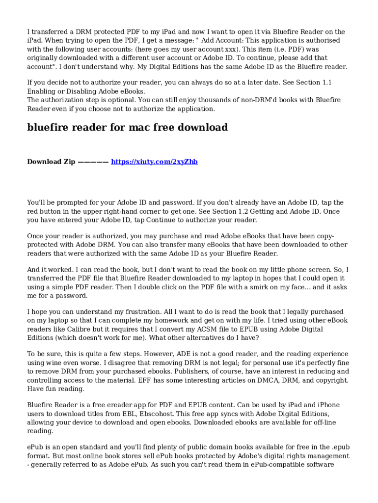 Fillable Online How do I use them?: Apple Devices and Bluefire Reader ...