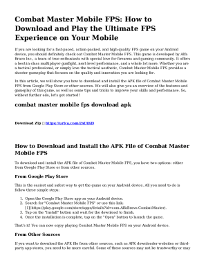 Fillable Online Combat Master Mobile FPS Game for Android - Download ...