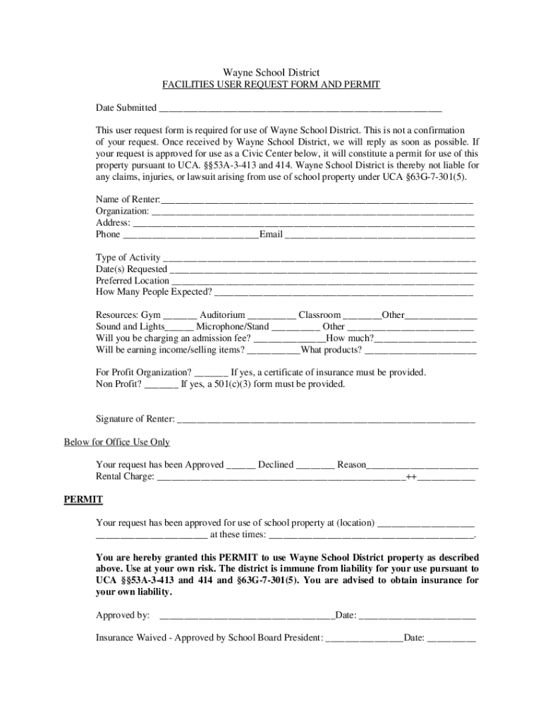 Fillable Online District Forms - Building Use Fax Email Print - pdfFiller
