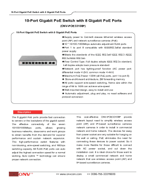 Fillable Online 8-Port Gigabit PoE Switch with 8 Gigabit PoE Ports 15 ...