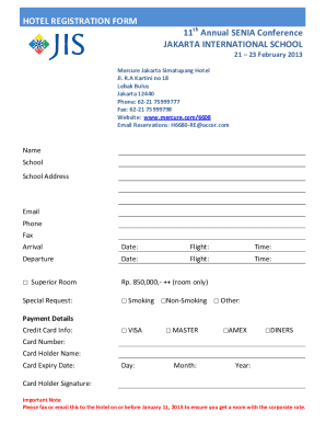 Fillable Online SENIA-Mercure Simatupang Hotel Form Fax Email Print ...