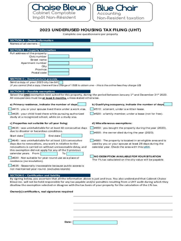 Fillable Online Who must file a return and pay the tax - Underused ...