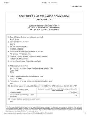 Fillable Online Share Buy-Back Transaction of ACEPH Shares Fax Email ...